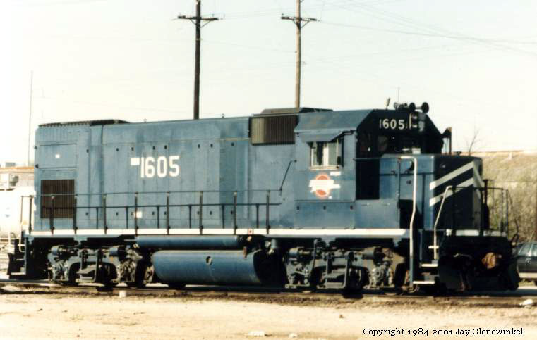 MP GP15-1 1605 - sits on a service track at Tower 55 in Fort Worth in March 1984. - Jay ...